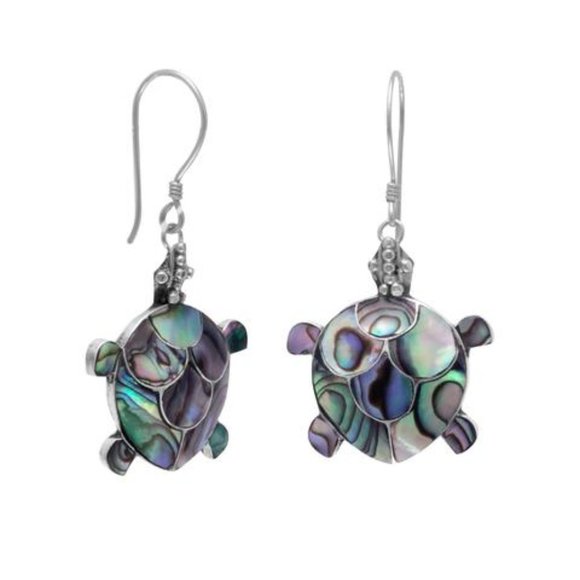 Jewelry | Paua Shell Turtle French Wire Earrings | Poshmark